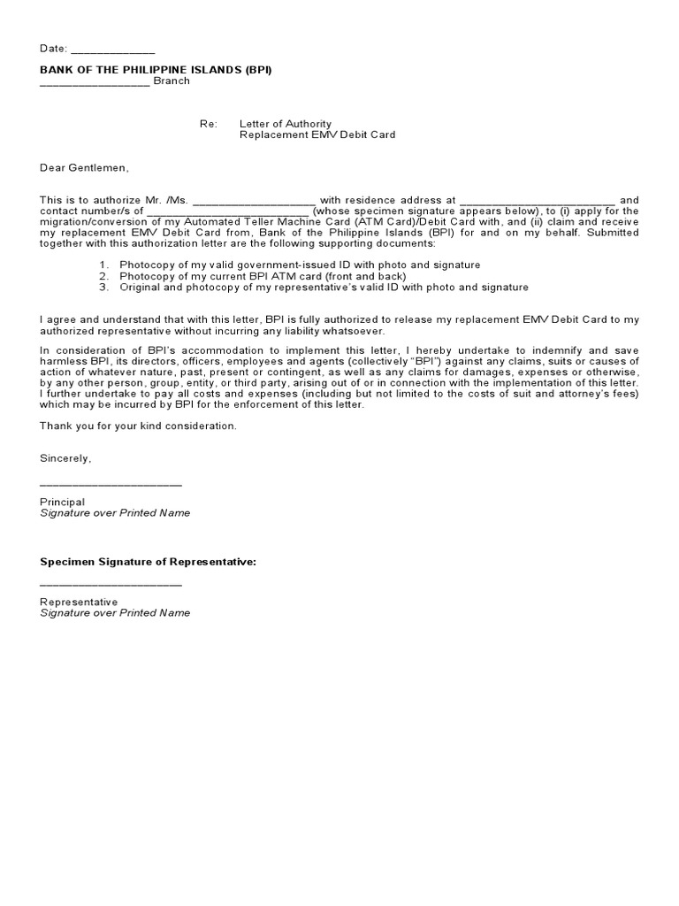 Letter of Authority OFW | PDF