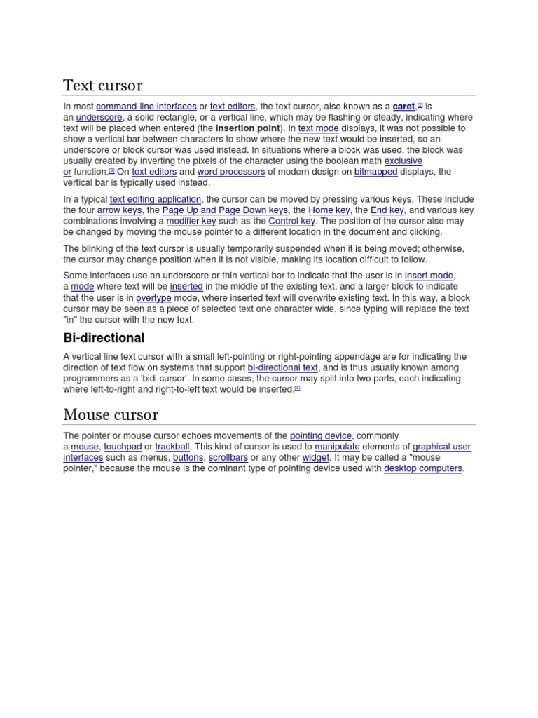 Text Cursor: Bi-Directional | PDF | Cursor (User Interface) | Input/Output