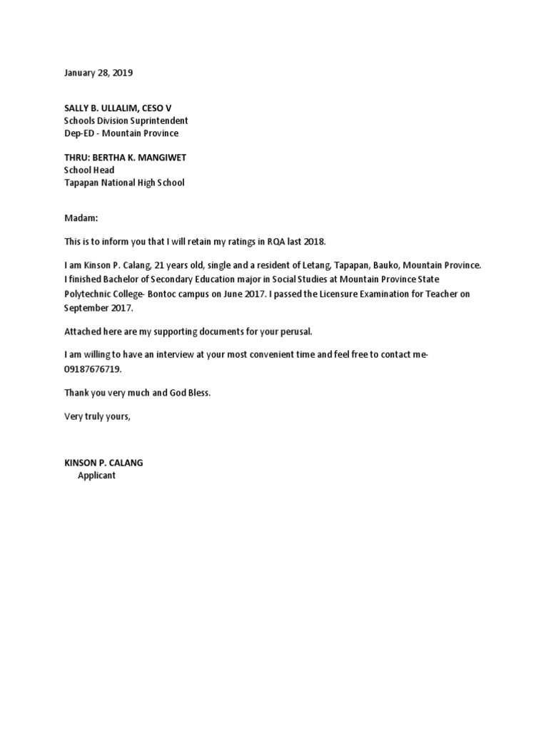 Application Letter | PDF