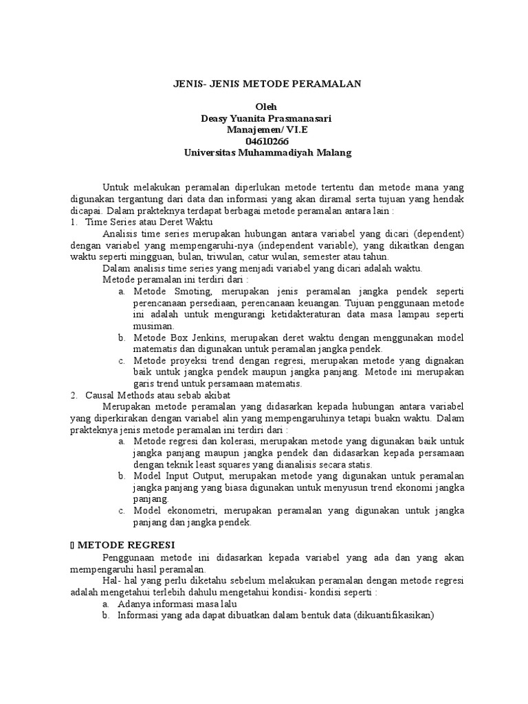 Metode Peramalan SKB | PDF