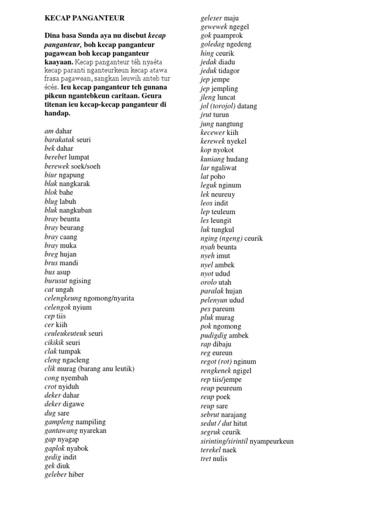 Kecap Panganteur | PDF