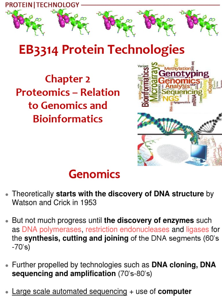 L2 Proteomics, Genomics and Bioinformatics | PDF | Proteins | Bioinformatics