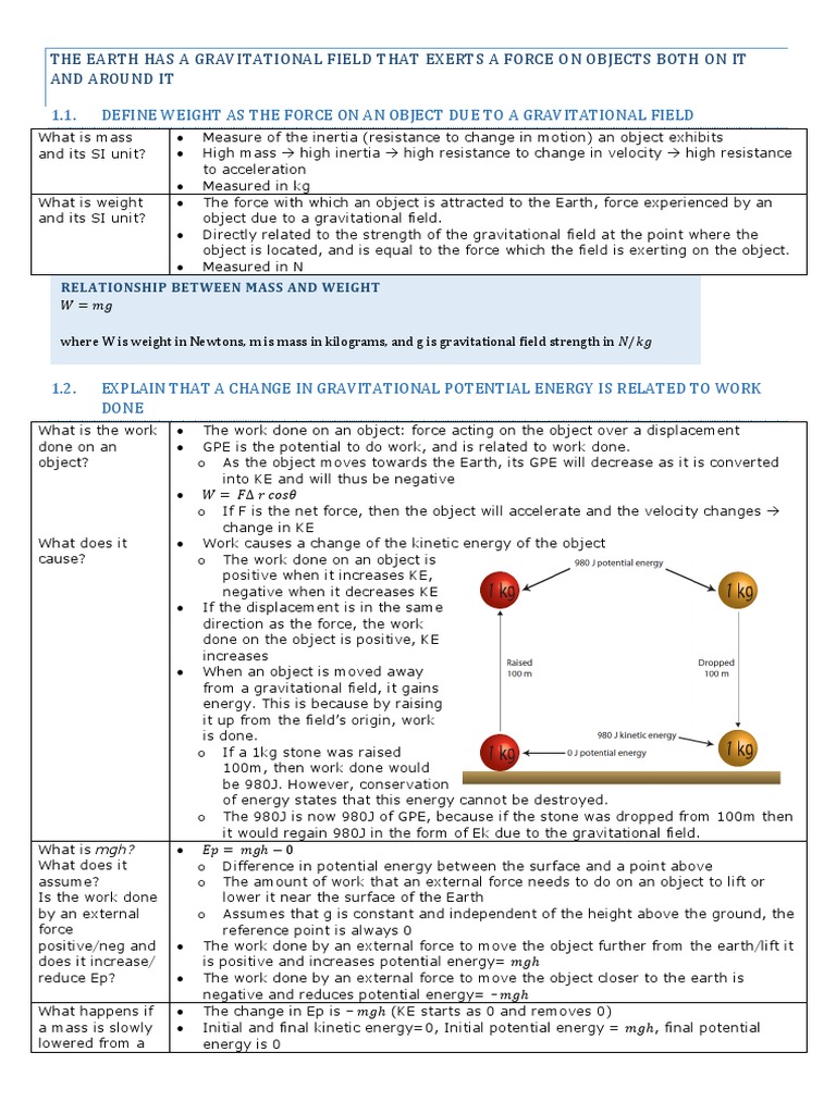 Space Study Notes | PDF | Mass | Gravity