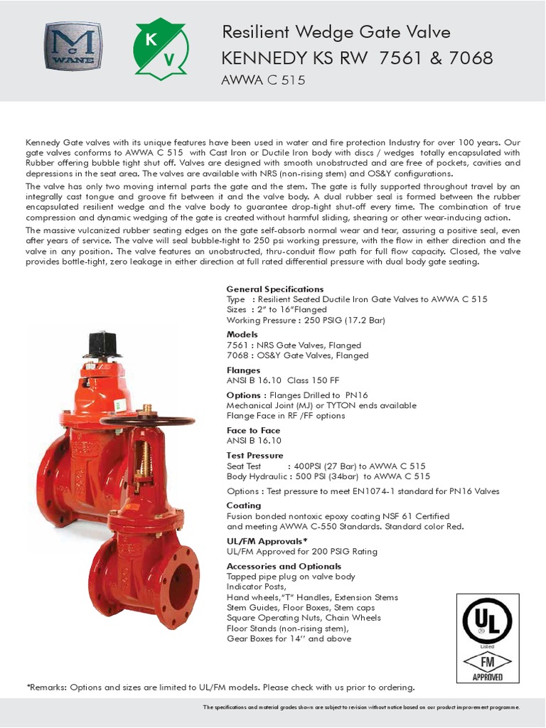 Kennedy Gate Valve Ks RW 7561 7068 D6eb49e1 | PDF | Valve | Mechanical ...