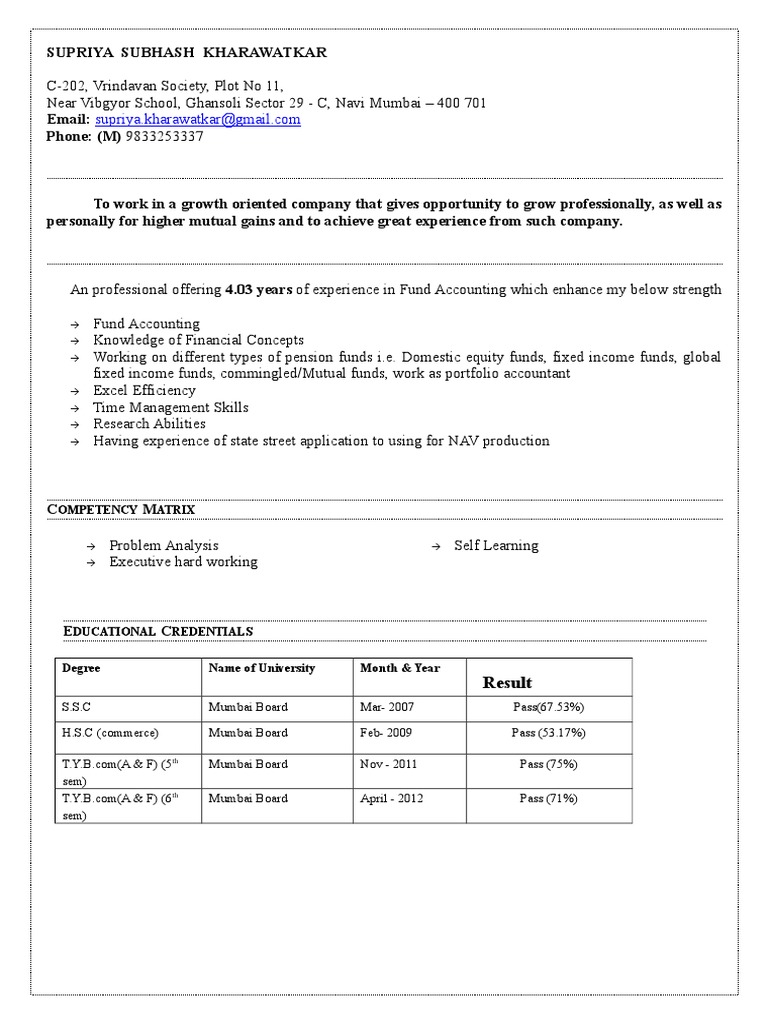 Supriya Subhash Kharawatkar: Result | PDF | Investment Fund | Mutual Funds
