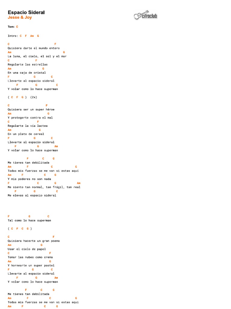 Jesse & Joy - Espacio Sideral | PDF | Entretenimiento (general)