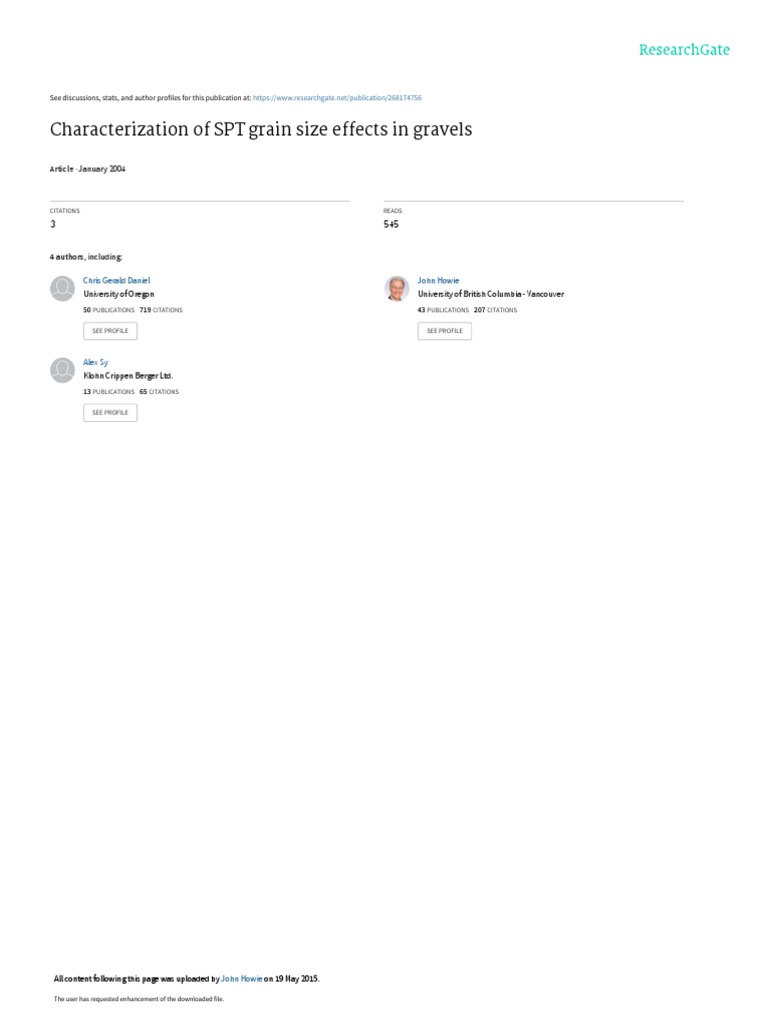 Characterization of SPT Grain Size Effects in Grav | PDF | Geotechnical Engineering | Force