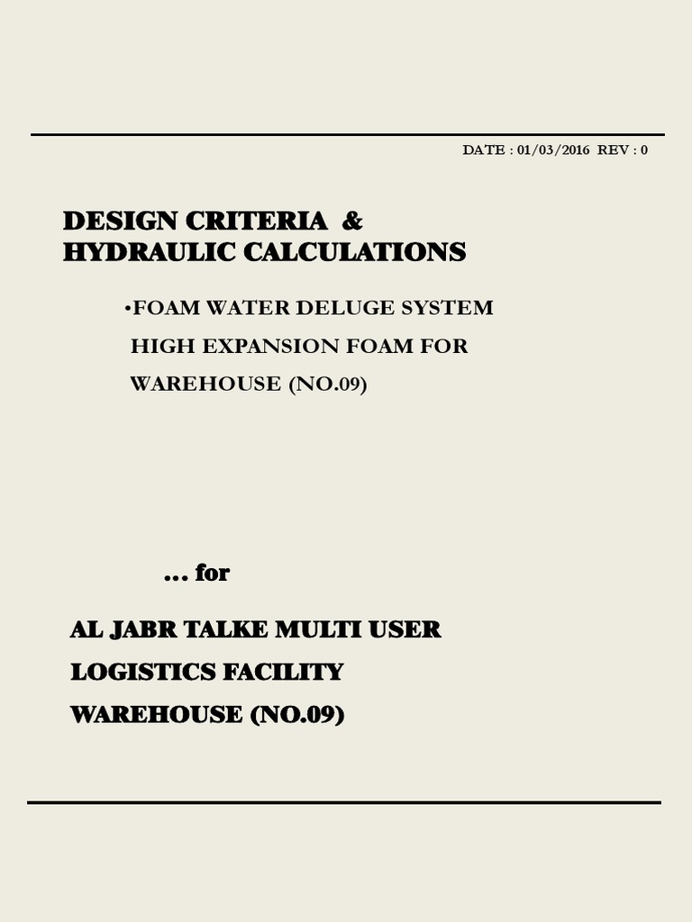 Hydraulic Calculation NO 0.9 | PDF | Fire Sprinkler System | Hydraulics