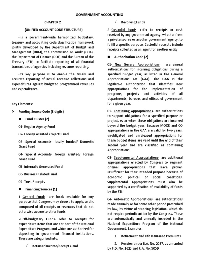 Government Accounting: (Unified Account Code Structure) | PDF ...
