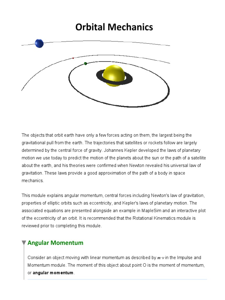 Orbita Mechanics PDF | Download Free PDF | Orbit | Angular Momentum