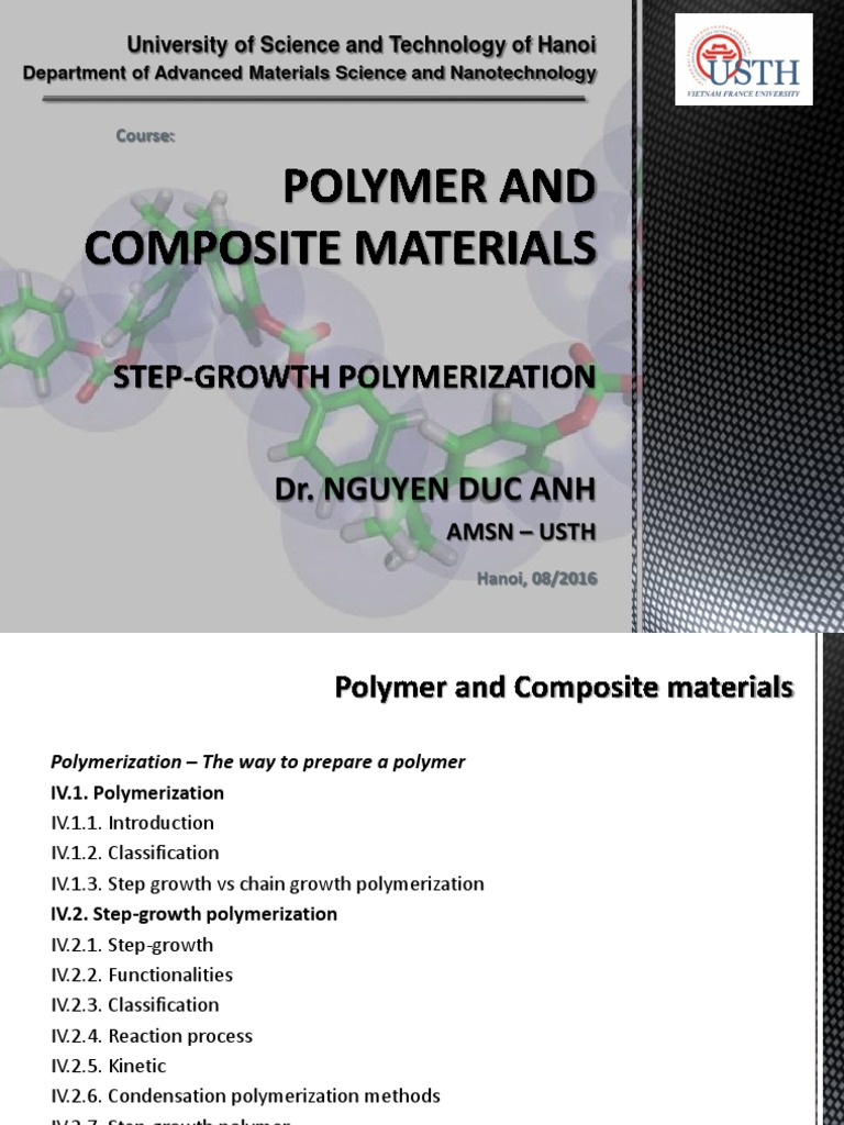 Polymer and Composite Materials - Step Growth Polymerization | PDF ...