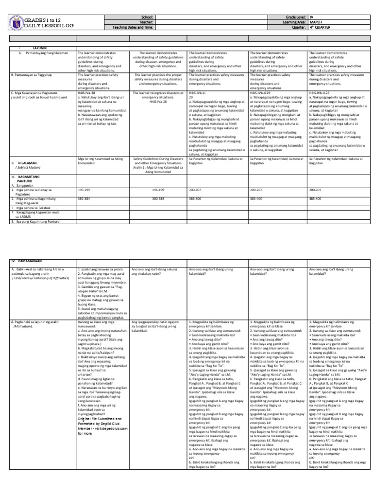 GRade 4 Health | PDF | Safety | Security