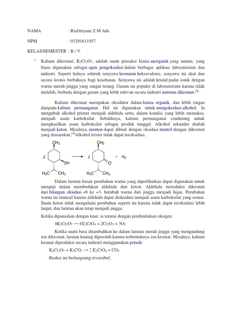 Kalium Dikromat | PDF