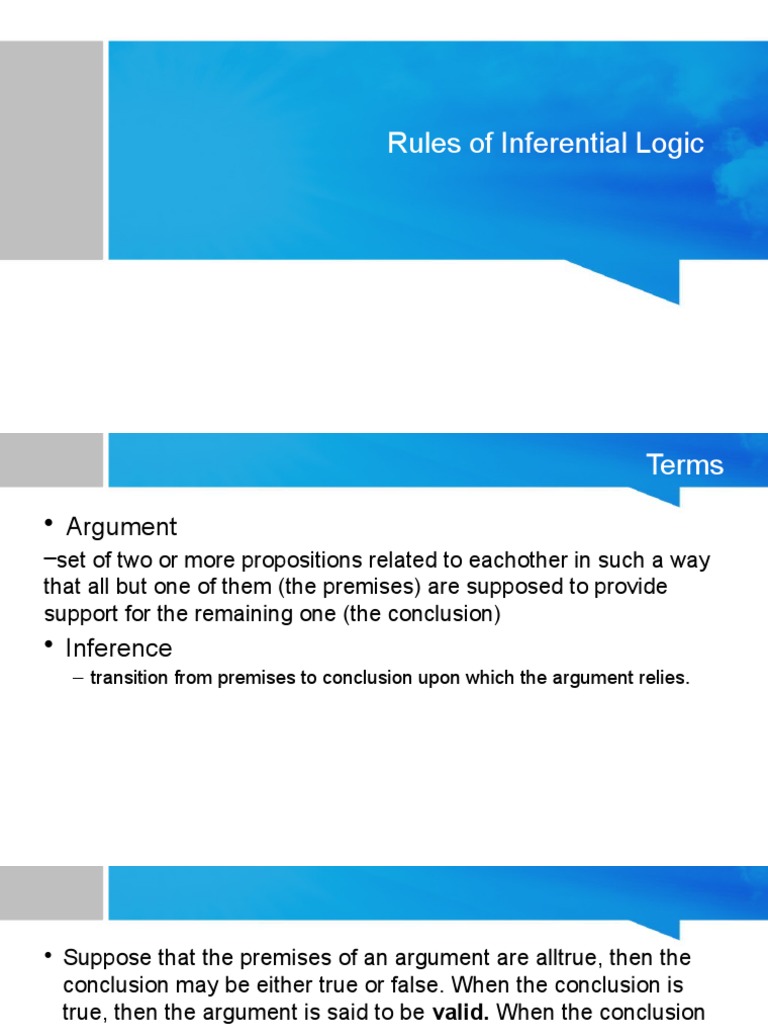 Rules of Inferential Logic | PDF