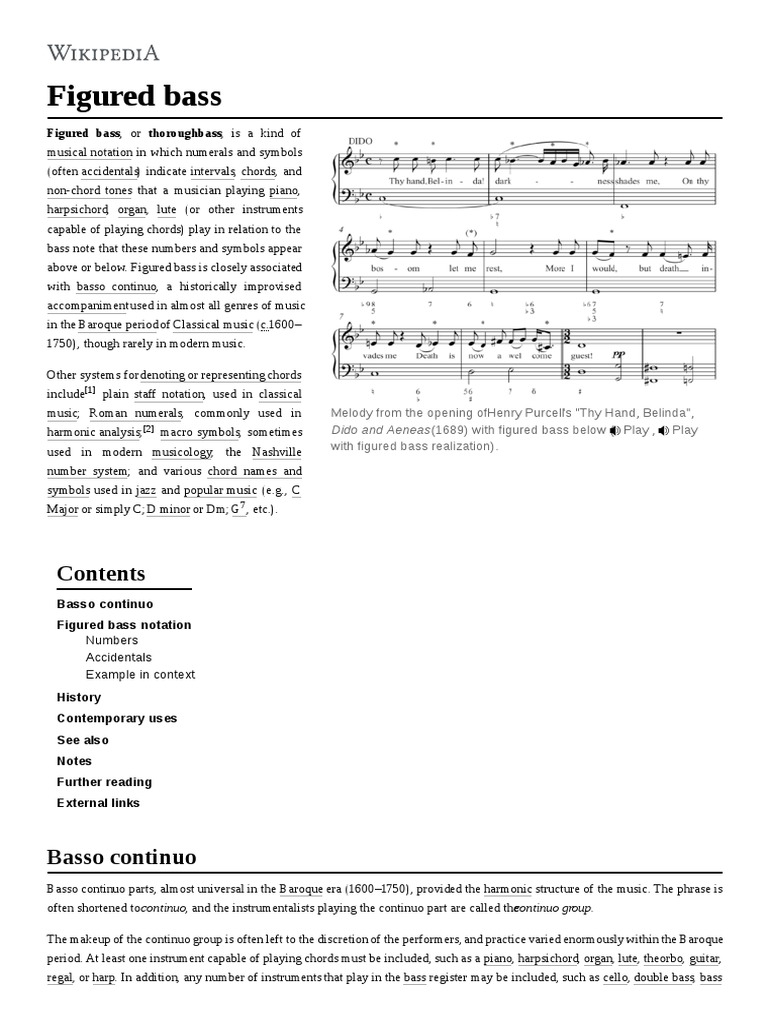 Figured Bass | PDF | Chord (Music) | Music Theory