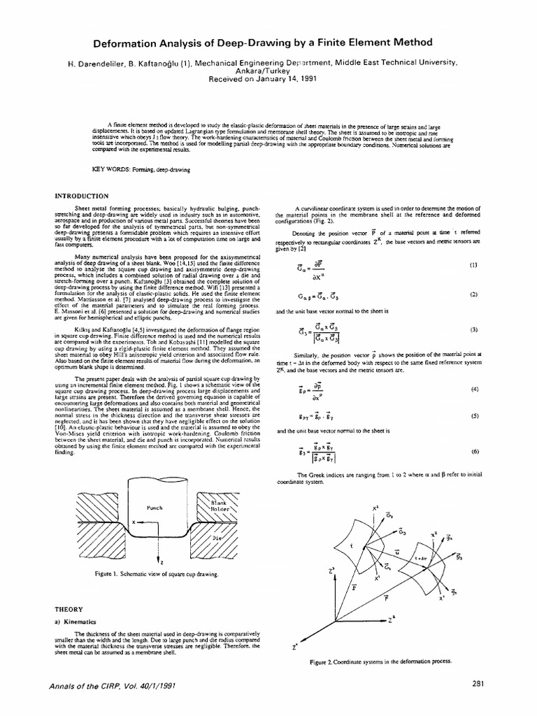 Deformation Analysis of Deep-Drawing by A Finite Element Method PDF ...