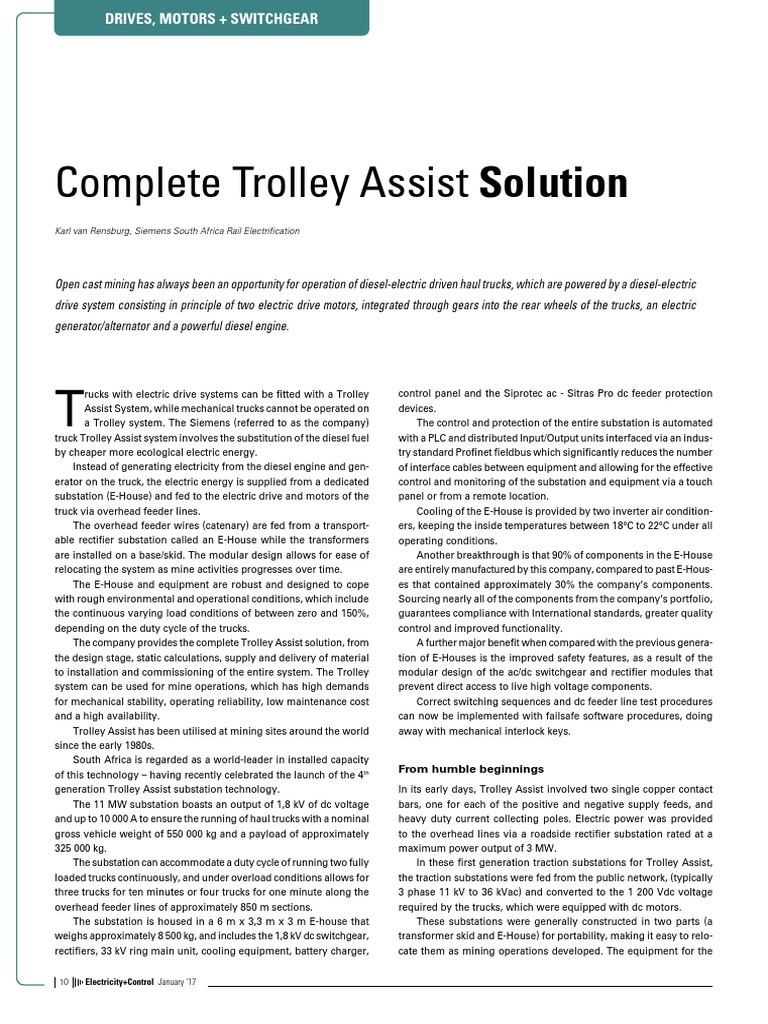 Complete Trolley Assist Solution | PDF | Electrical Substation | Truck