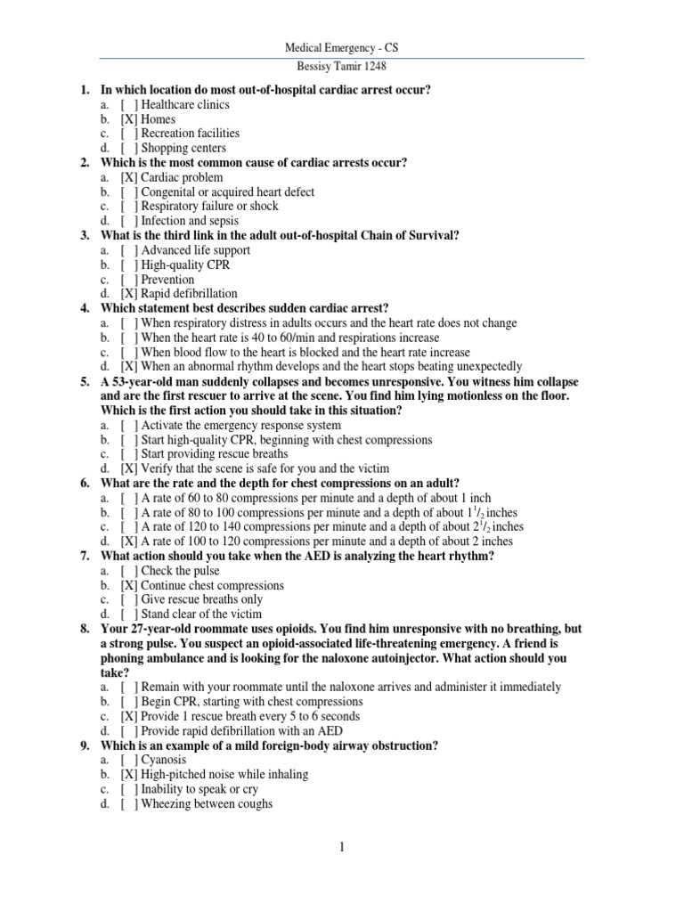 Medical Emergency CS 79 | PDF | Cardiopulmonary Resuscitation | Cardiac ...
