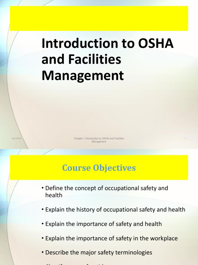 Chapter 1 Introduction To Osha v2 | PDF | Occupational Safety And ...