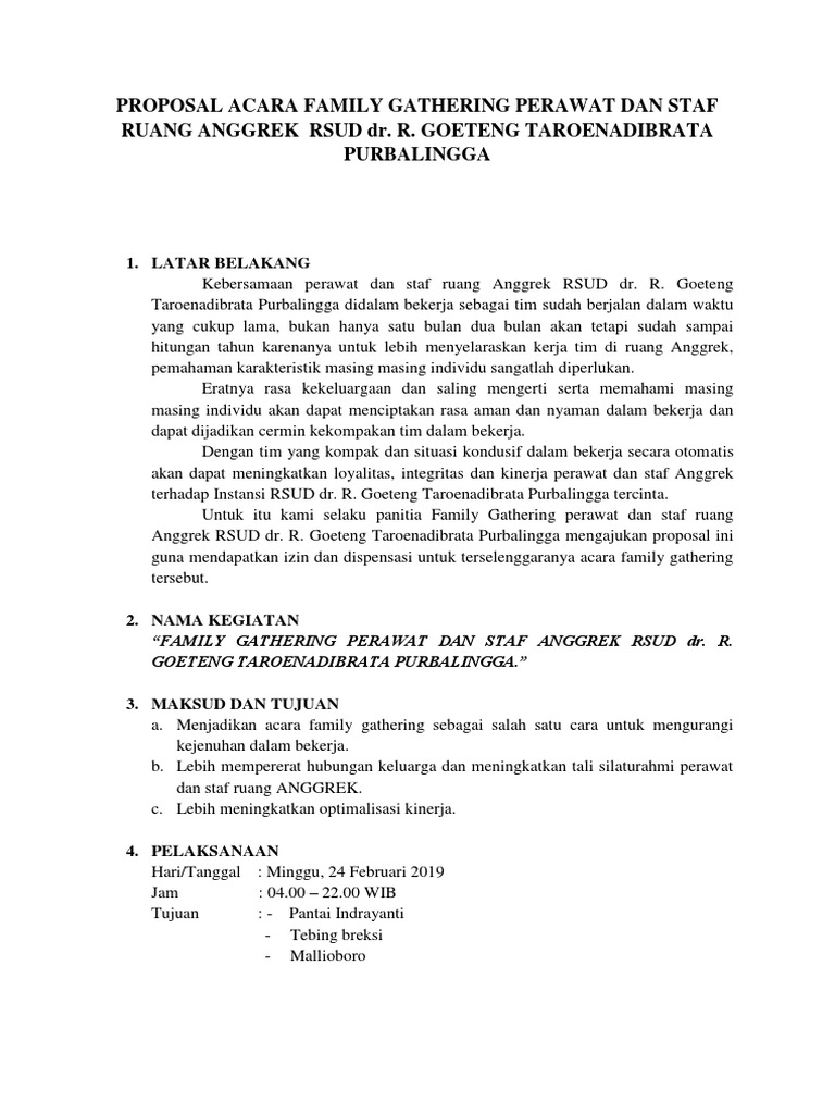 Proposal Acara Family Gathering Anggrek | PDF | Sains & Matematika