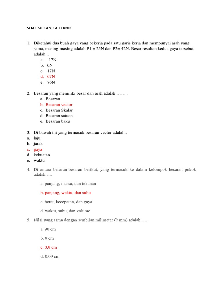 Soal Mekanika Teknik | PDF