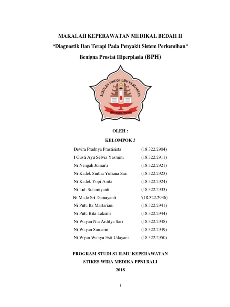 Makalah Diagnostik Dan Terapi Pada BPH Kelompok 3 | PDF | Sains & Matematika