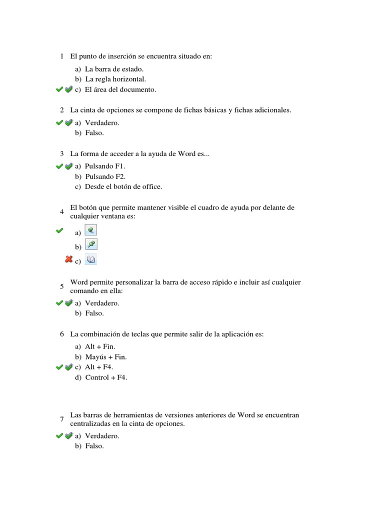 Preguntas sobre los elementos y funciones básicas de Microsoft Word | PDF | Point and Click ...