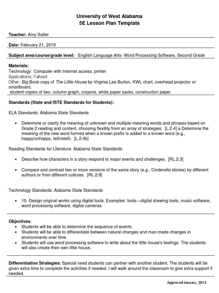2nd Grade ELA Lesson Plan | PDF | Project Based Learning | Lesson Plan