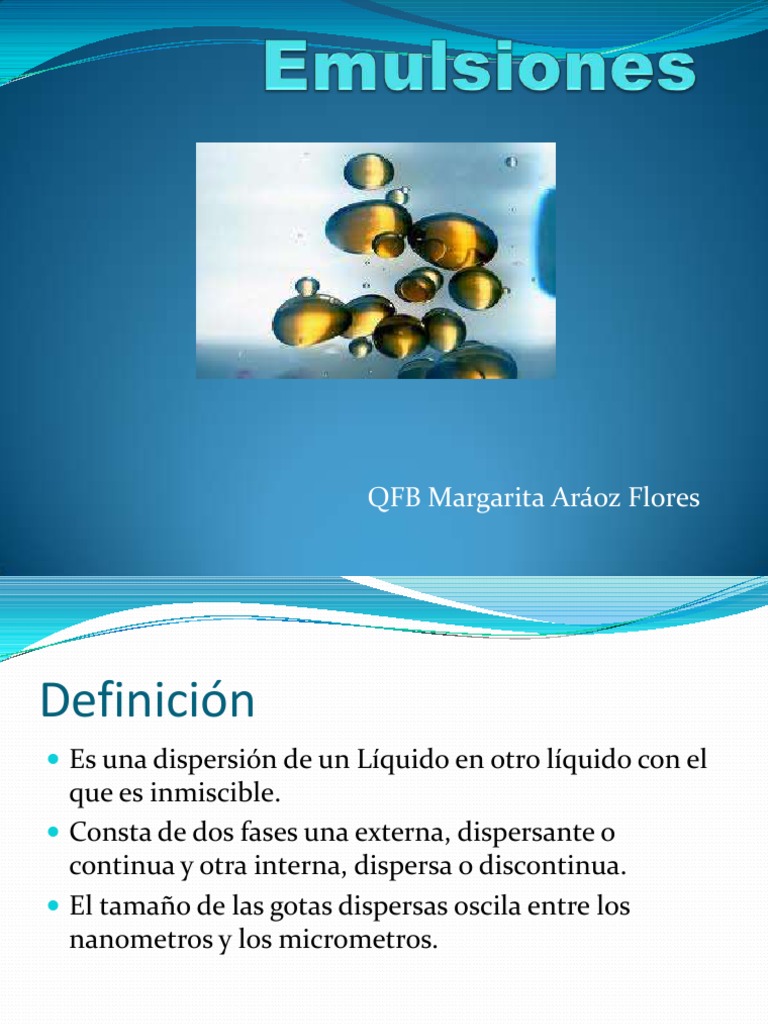 Formas Farmacéuticas Emulsiones | Descargar gratis PDF | Emulsión ...