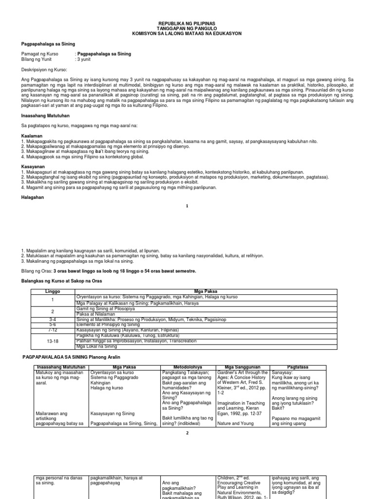 Pagpapahalaga Sa Sining | PDF