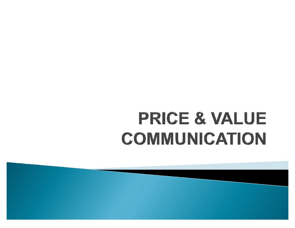 Price & Value Communication | PDF | Pricing | Strategic Management