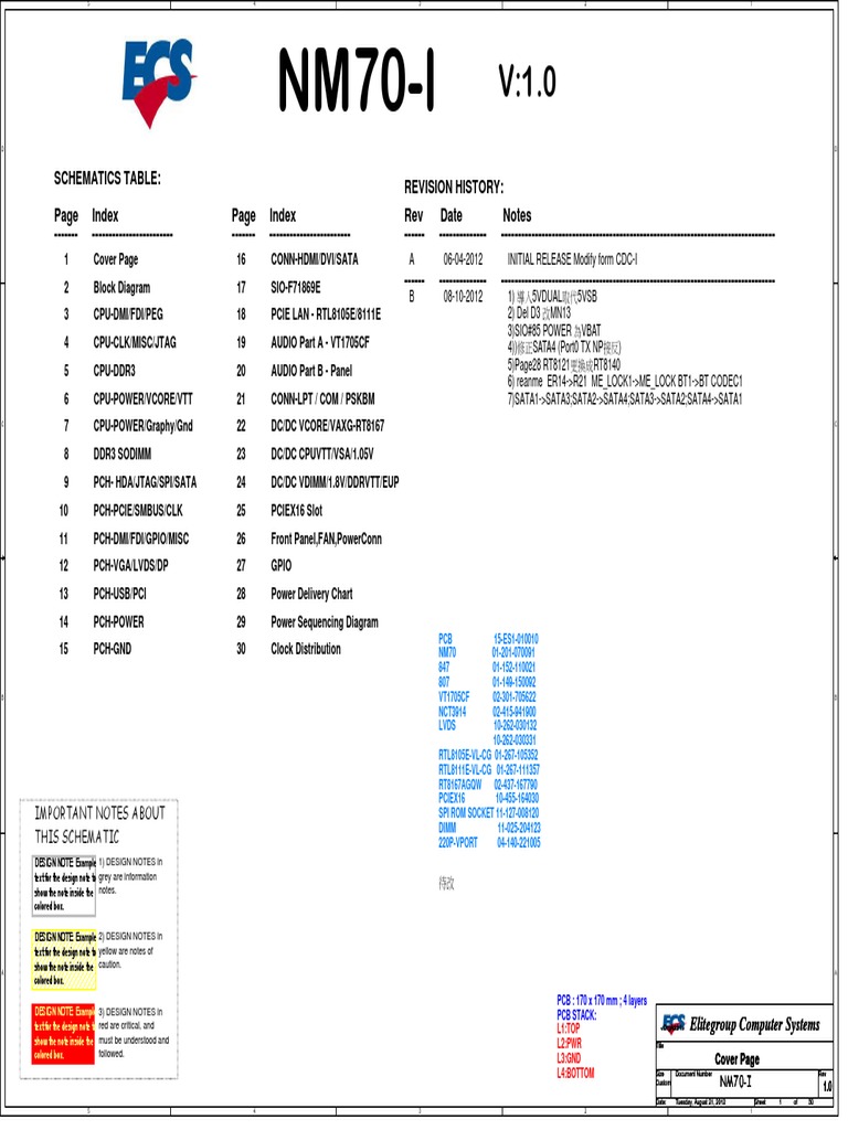ECS NM70-I - v1.0 | PDF | Electronic Engineering | Computer Architecture