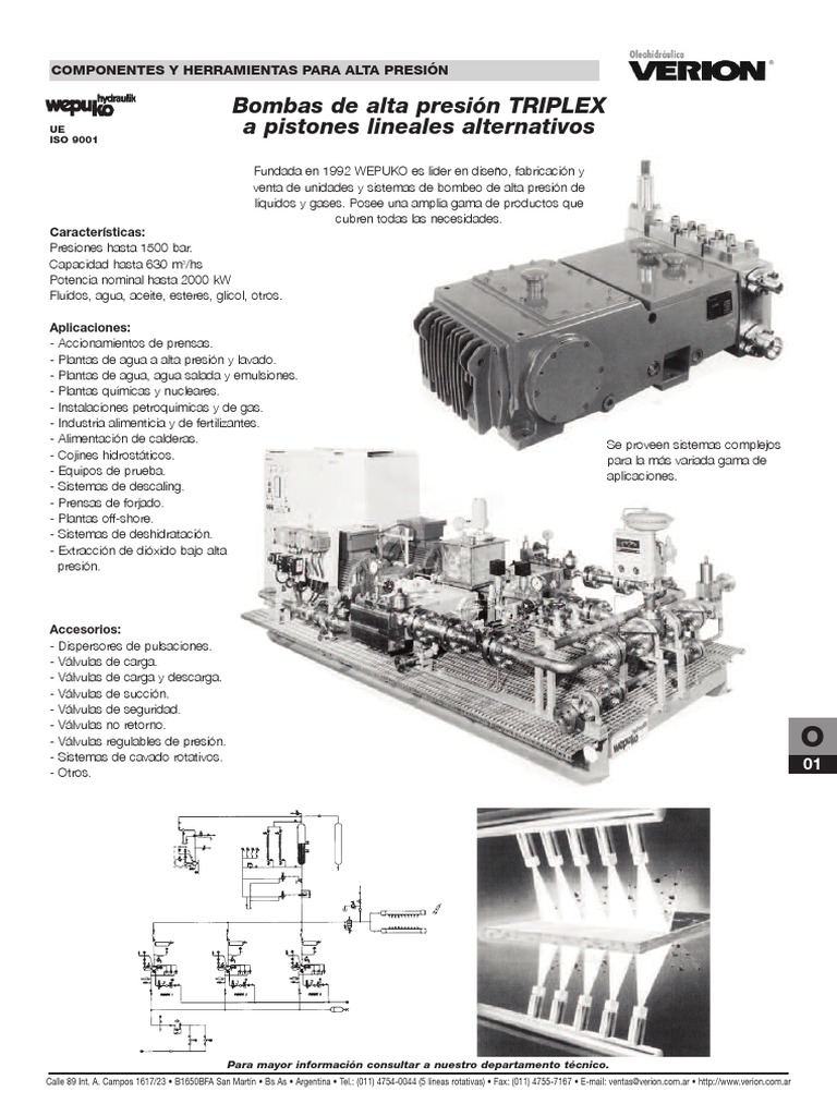 Bombas de Alta Presion TRIPLEX A Pistones Lineales Alternativos | PDF | Bomba | Agua