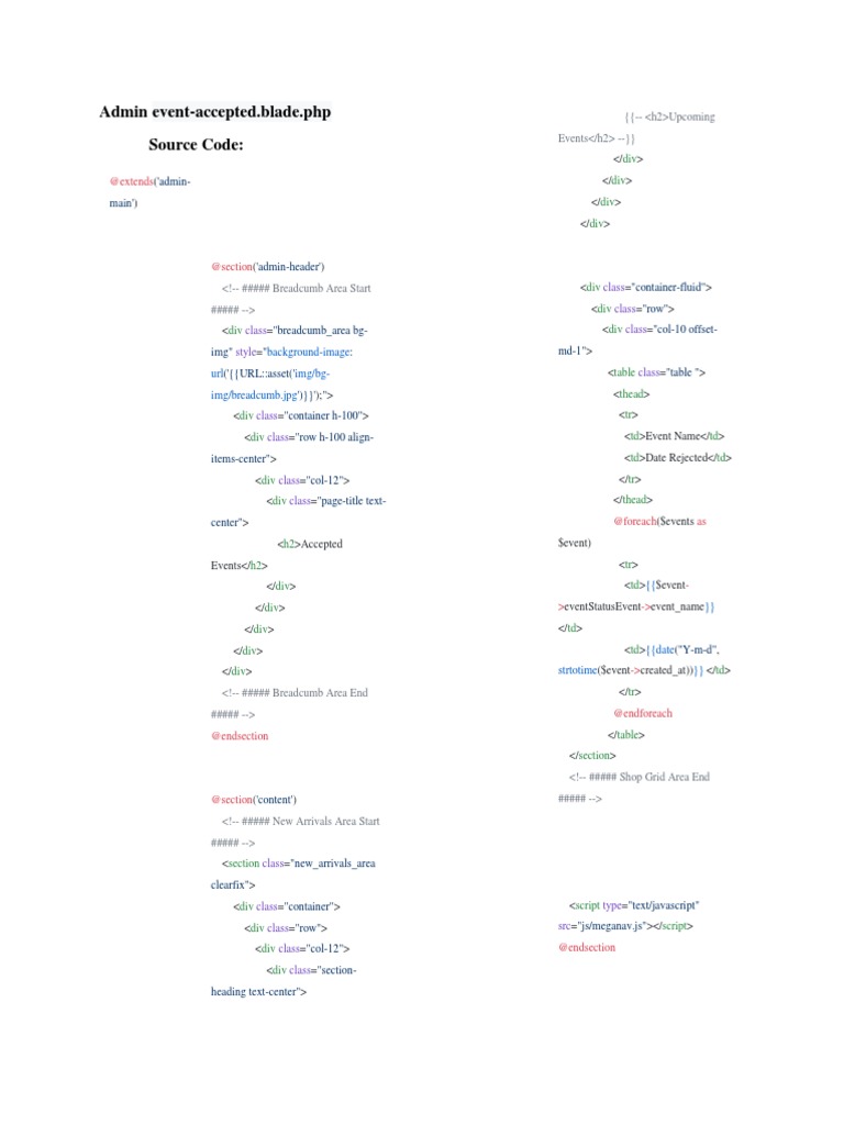 Admin Event Accepted Bladephp Source Code Extends Pdf Areas Of Computer Science 