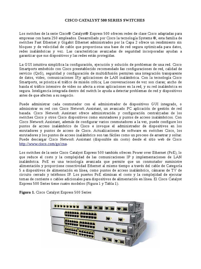 Cysco Catalyst 500 Series Switches | PDF | Conmutador de red | Punto de ...