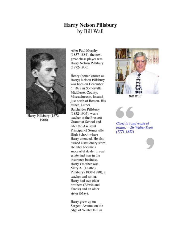 Harry Nelson Pillsbury: The Chess Prodigy
