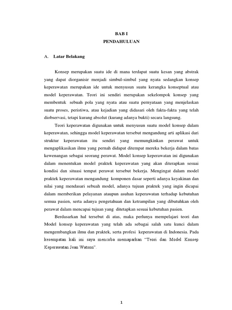 Teori Keperawatan Jean Watson | PDF