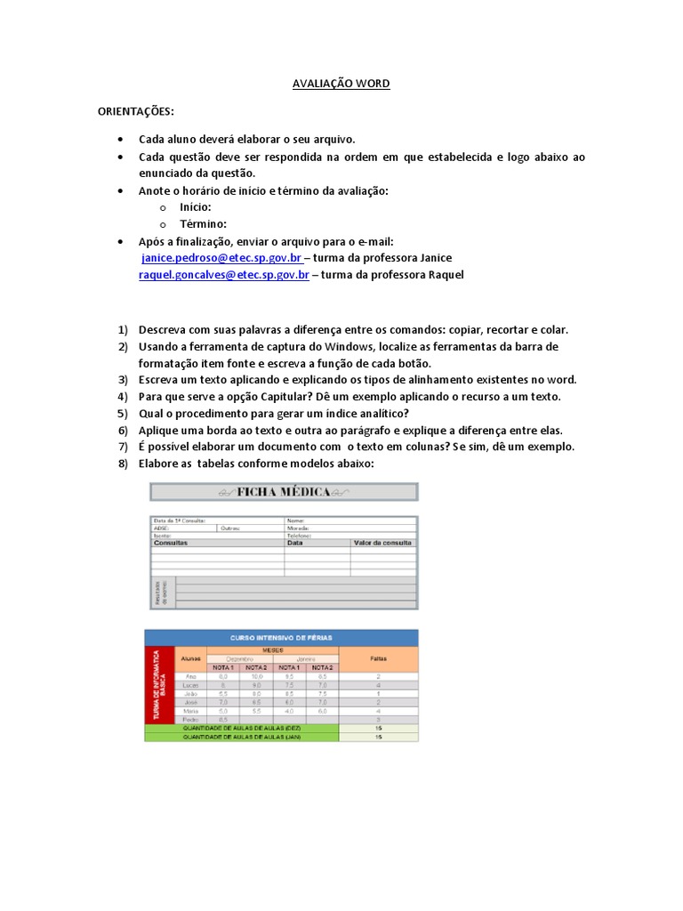 Prova Prática Word | PDF