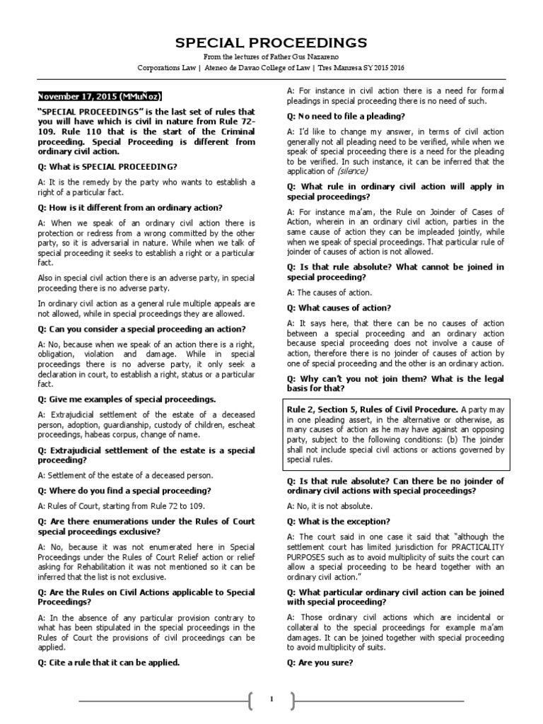 SPECPRO FIRST EXAM TSN Complete Short PDF | PDF | Inheritance | Piercing The Corporate Veil