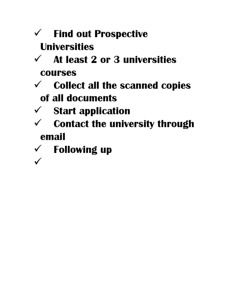 Check Off List | PDF