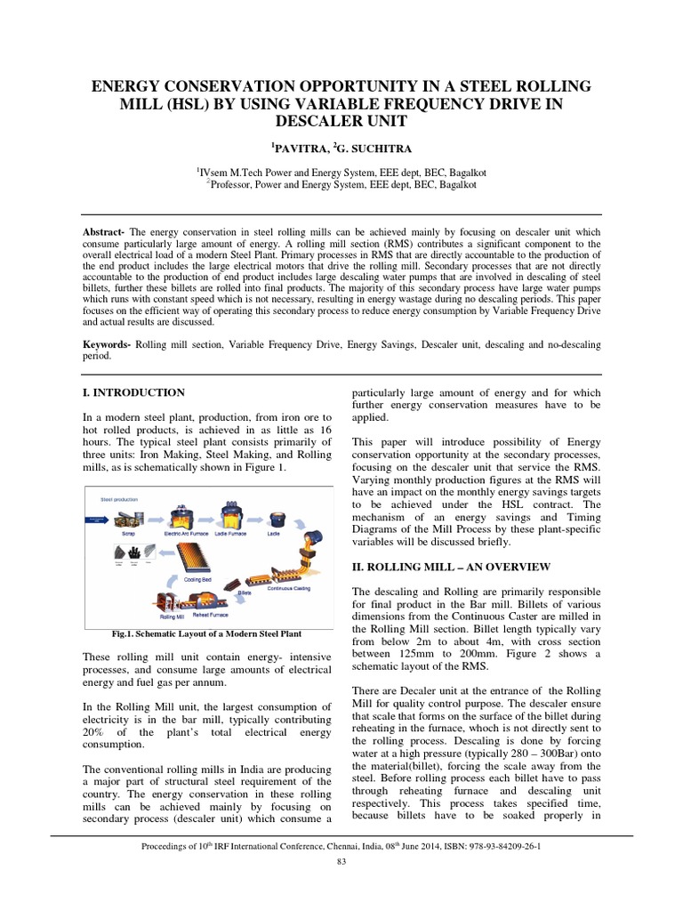 Energy Conservation Opportunity in A Steel Rolling Mill (HSL) by Using ...