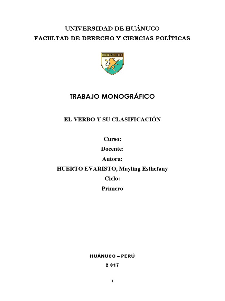 Clasificación del Verbo en Español | PDF | Verbo | Unidades Semánticas