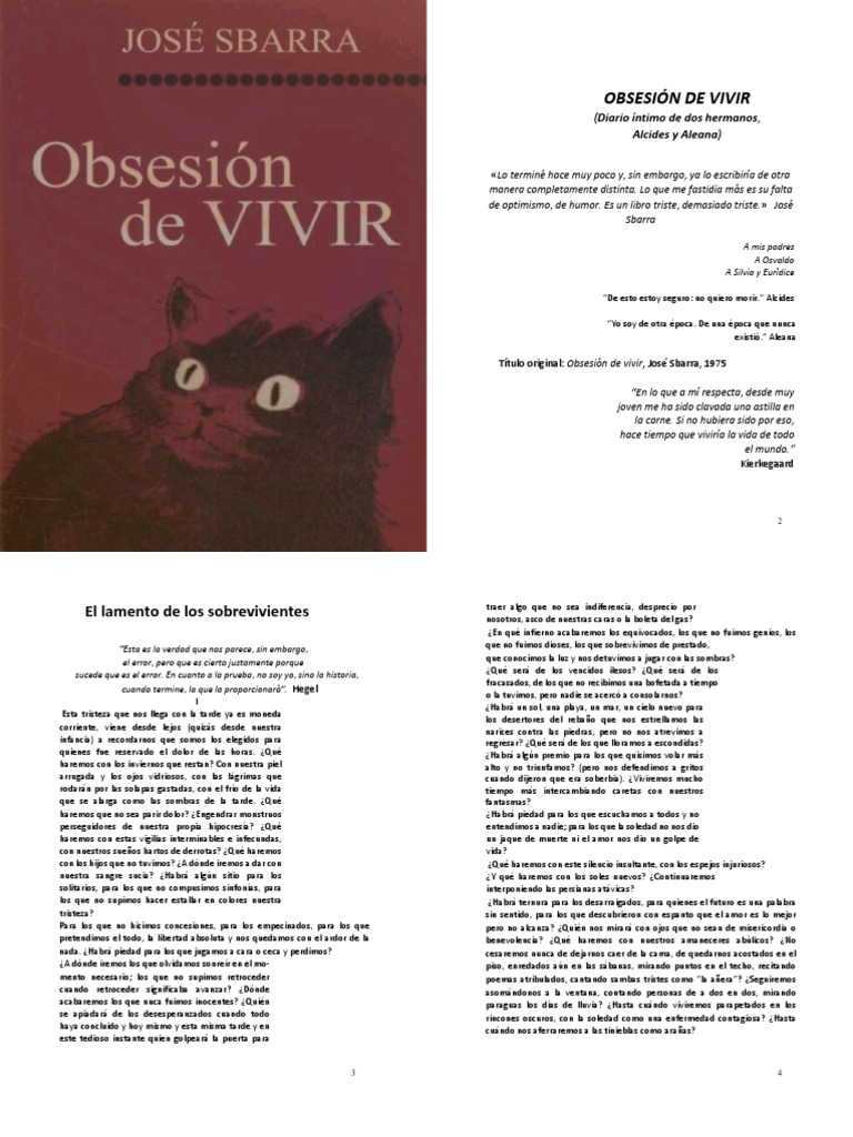 Obsesion de Vivir - José Sbarra (1975) | PDF | Amor | Muerte