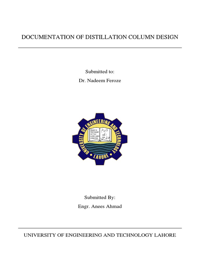 Documentation of Distillation Column Design PDF | Download Free PDF ...
