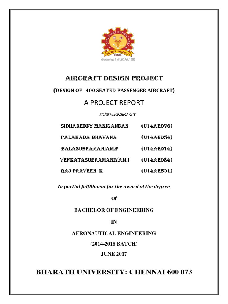 Aircraft Design Project1 | PDF | Payload | Landing Gear