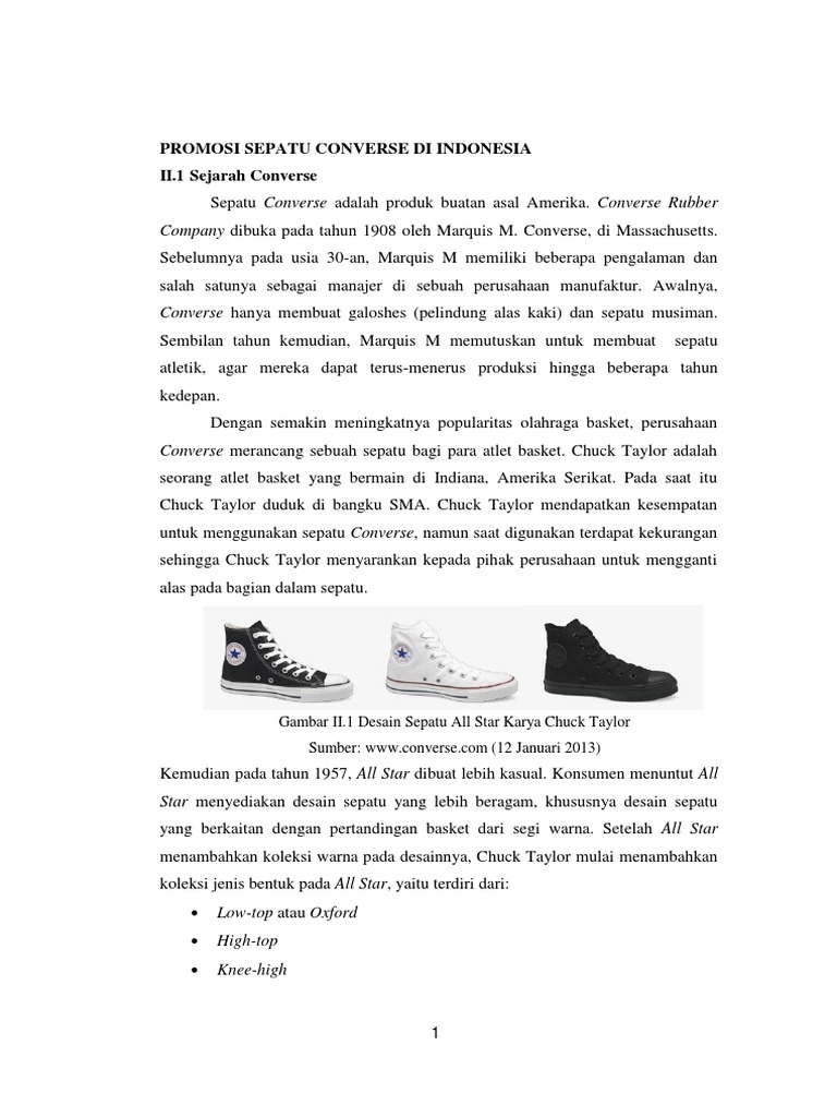 Tugas Presentasi Sepatu Converse | PDF