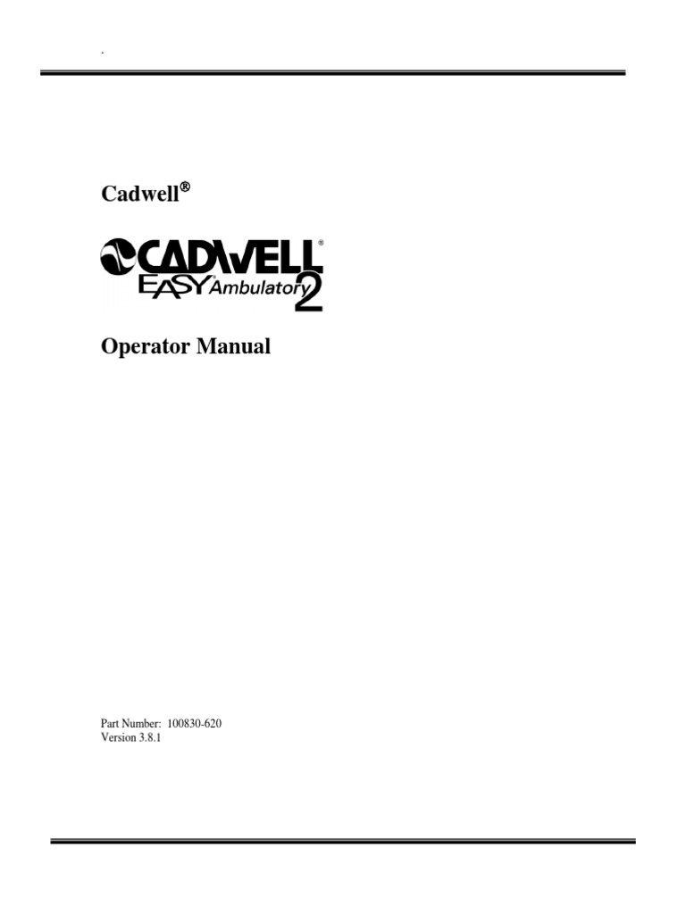 Cadwell Easy Ambulatory 2 Operators Manual | PDF | Electrical Connector ...