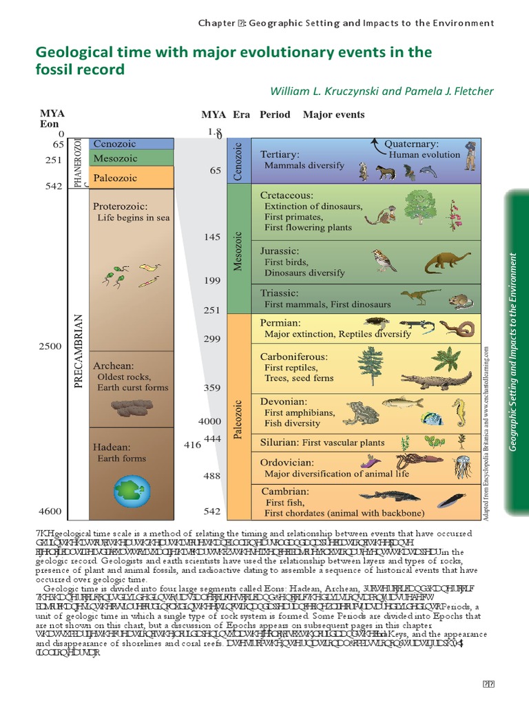 Geological Time With Major Evolutionary Events in The Fossil Record ...