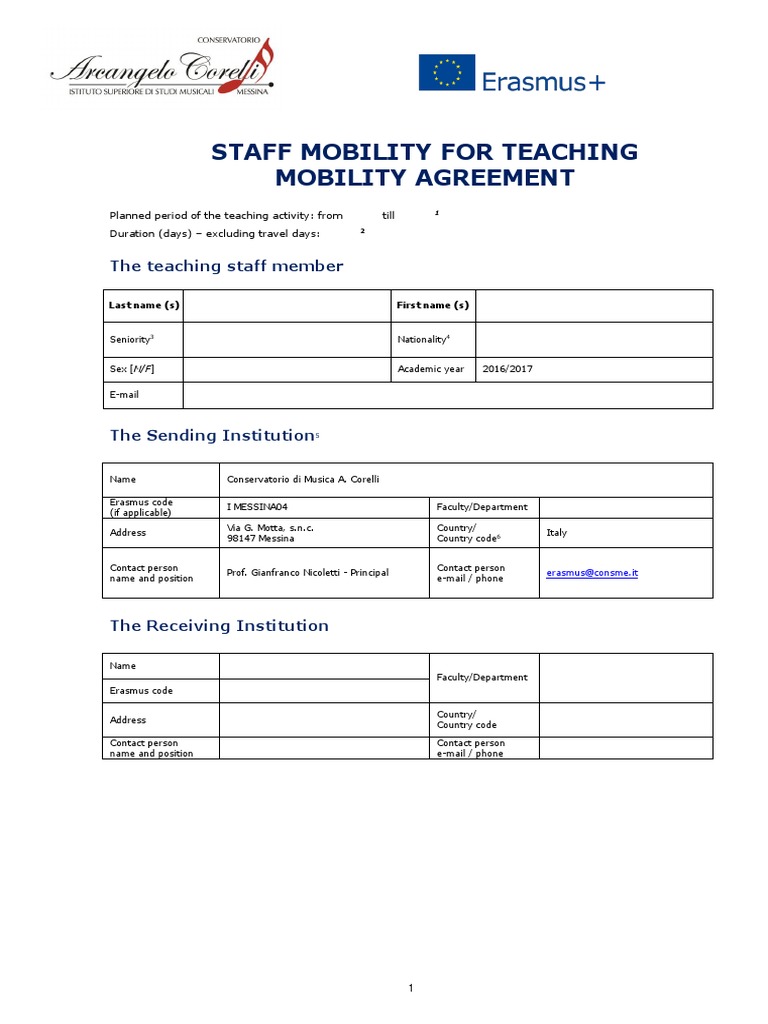 Staff Mobility For Teaching 2016 2017 | PDF | Behavior Modification ...