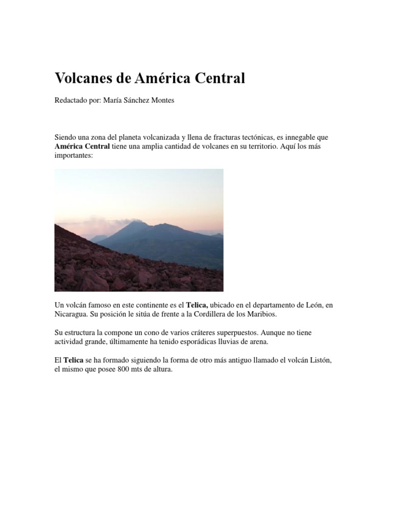 Volcanes de América Central | PDF | Volcán | Basalto
